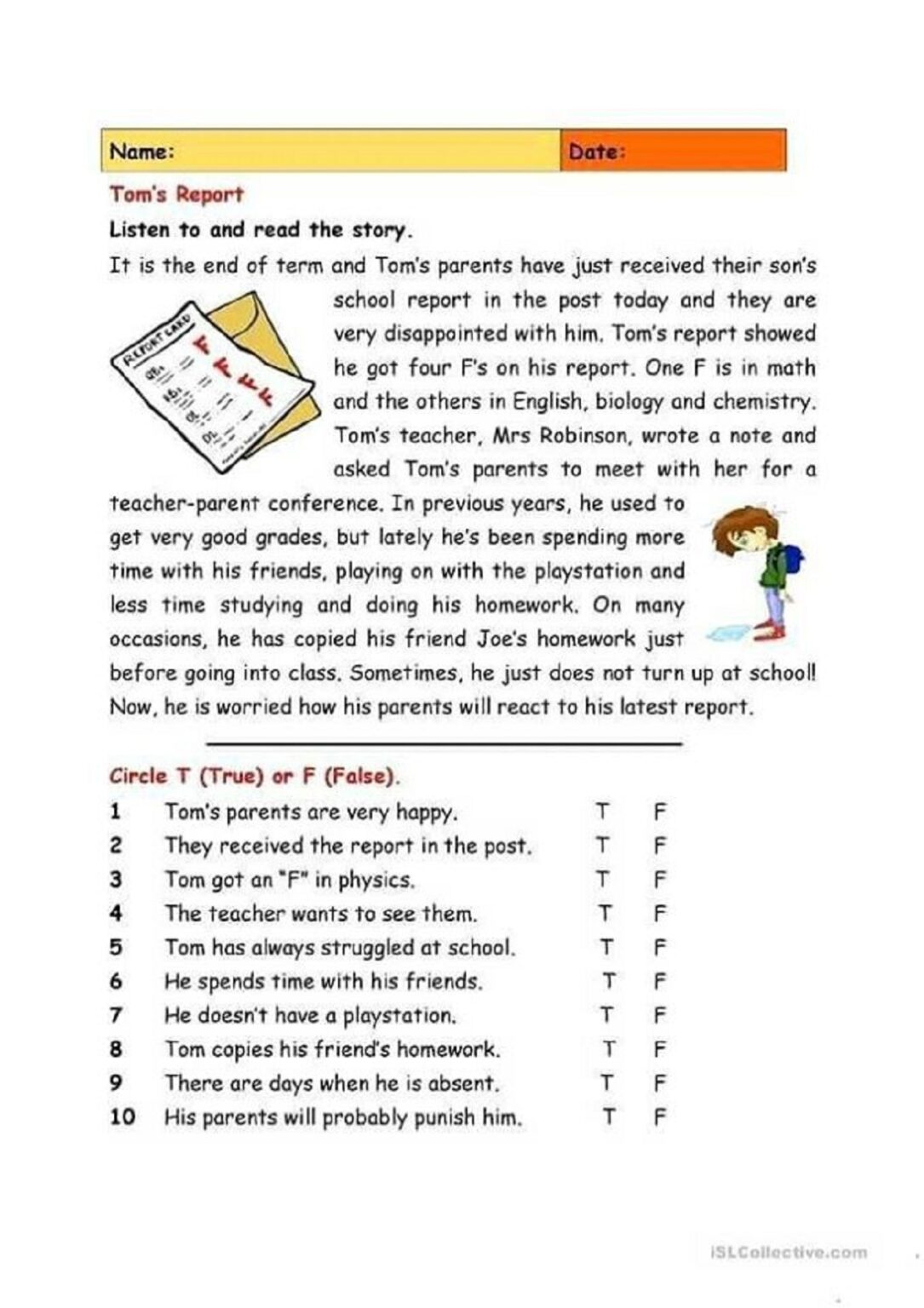 Reading Comprehension True Or False Worksheets - Printable Template Free
